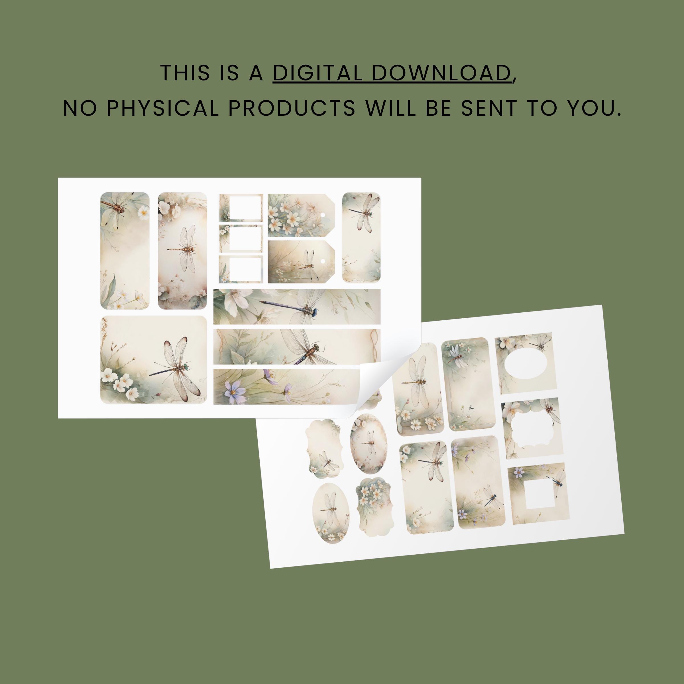 Dragonfly Ephemera, Vintage Nature Insect Printable for Junk Journaling ...