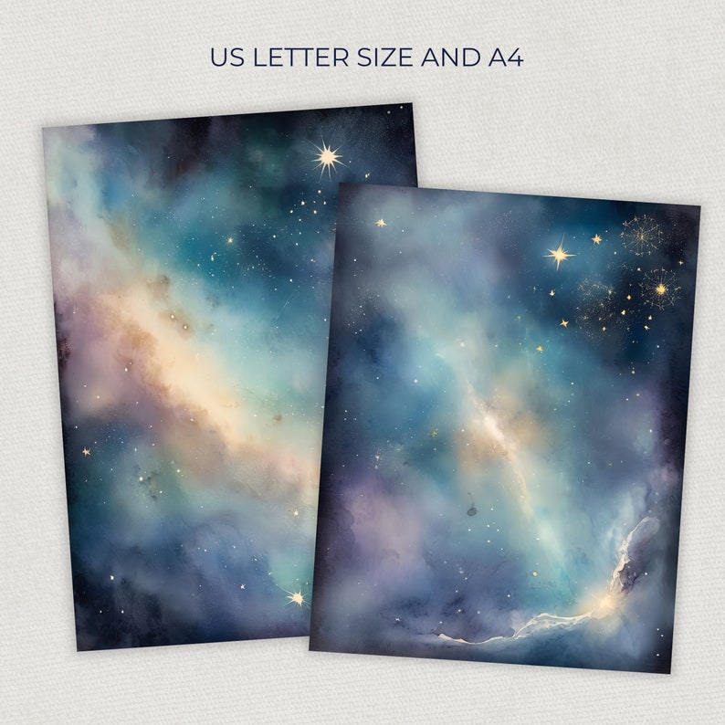 Galaxy Scrapbook Paper: Space Backgrounds, Junk Journal (digital ...