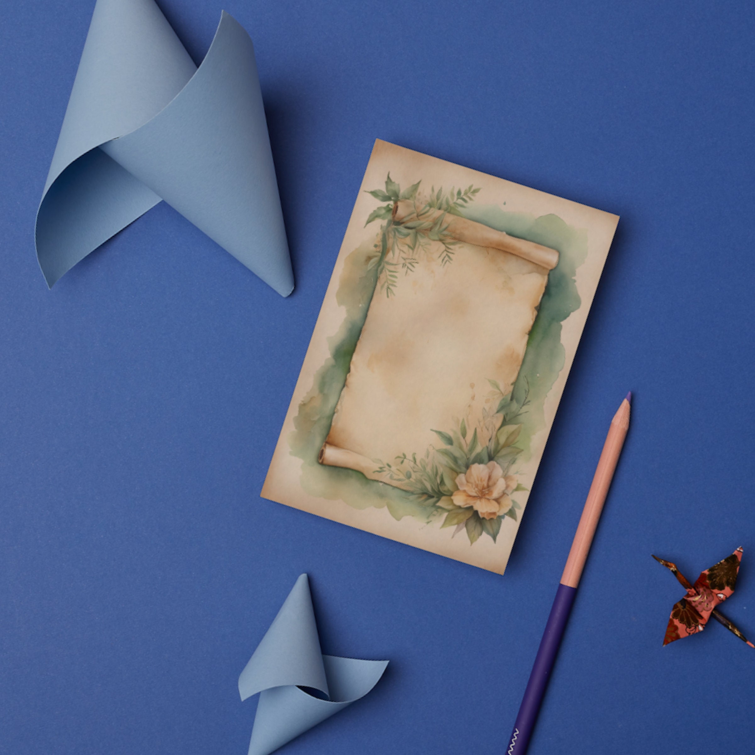 Green Foliage Printable Paper Pack, Decorative Scrapbooking Paper ...
