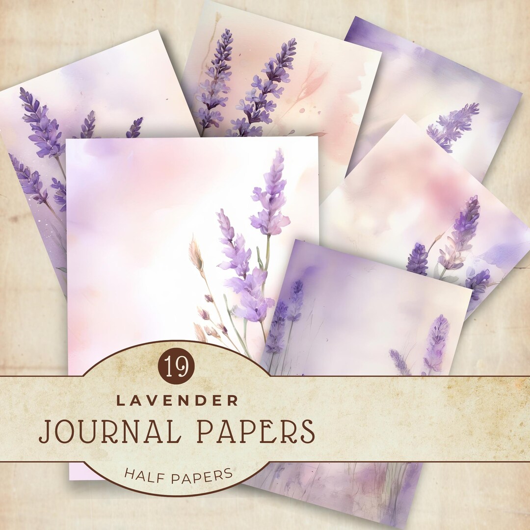Dreamy Lavender Digital Scrapbook Papers, Aurora Opal Printable Paper ...