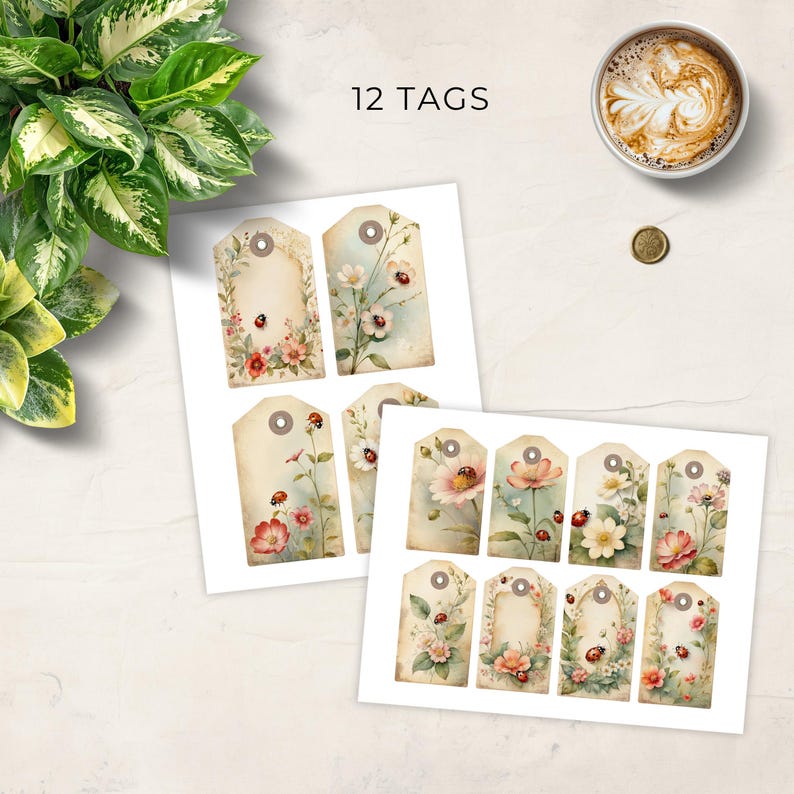 Printable Lady Bug Tags, Instant Download Insect Graphics, Scrapbooking ...