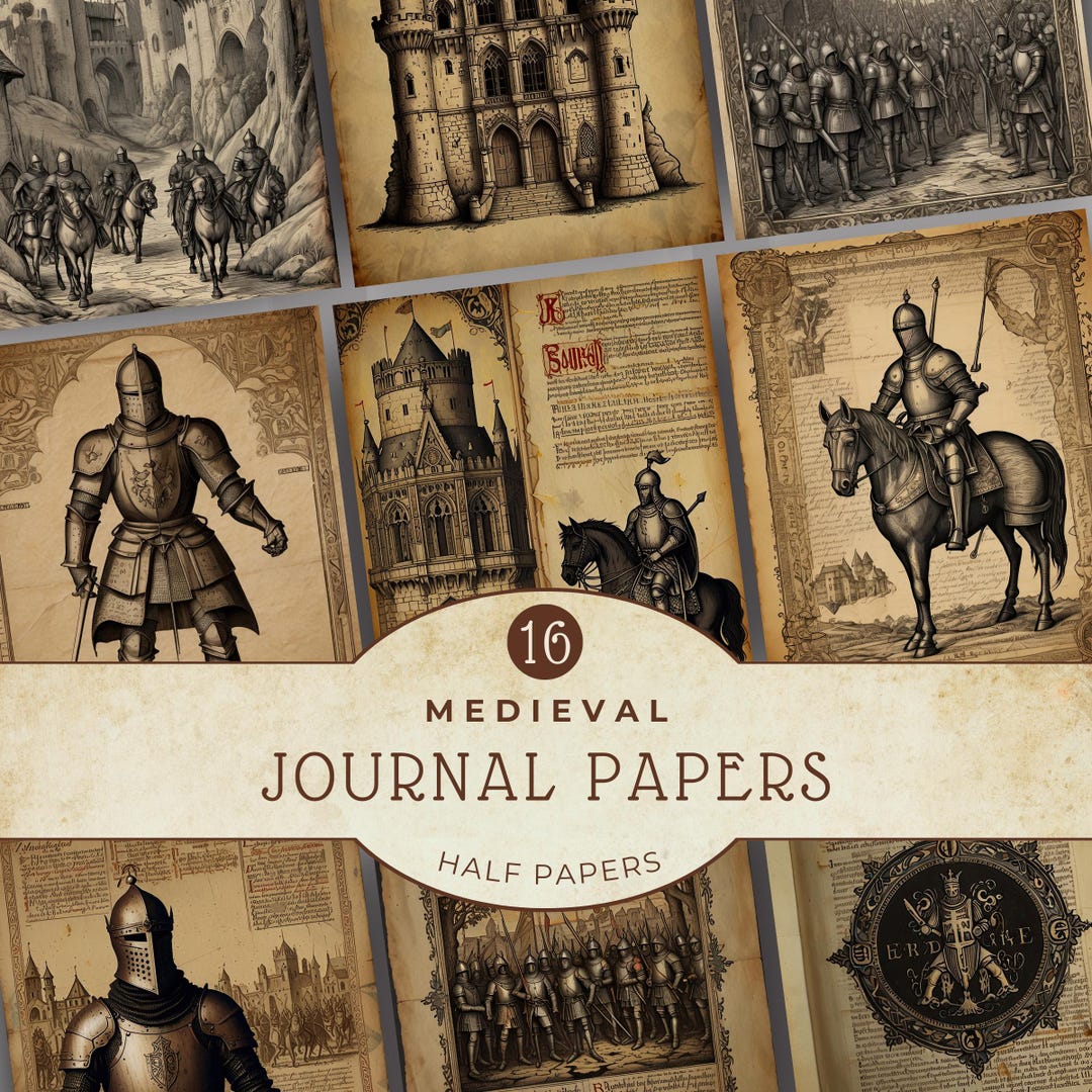 Medieval Digital Papers, Instant Download JPG, Knight and Castle ...