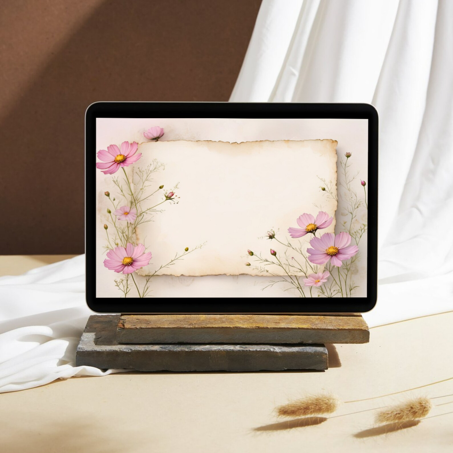 Cosmos Flower Digital Paper Pack, Junk Journal Pages, Scrapbook ...