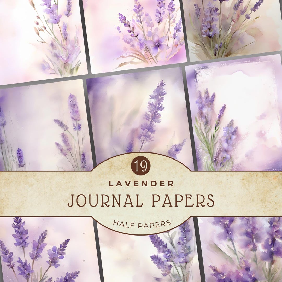 Dreamy Lavender Digital Scrapbook Papers, Aurora Opal Printable Paper ...