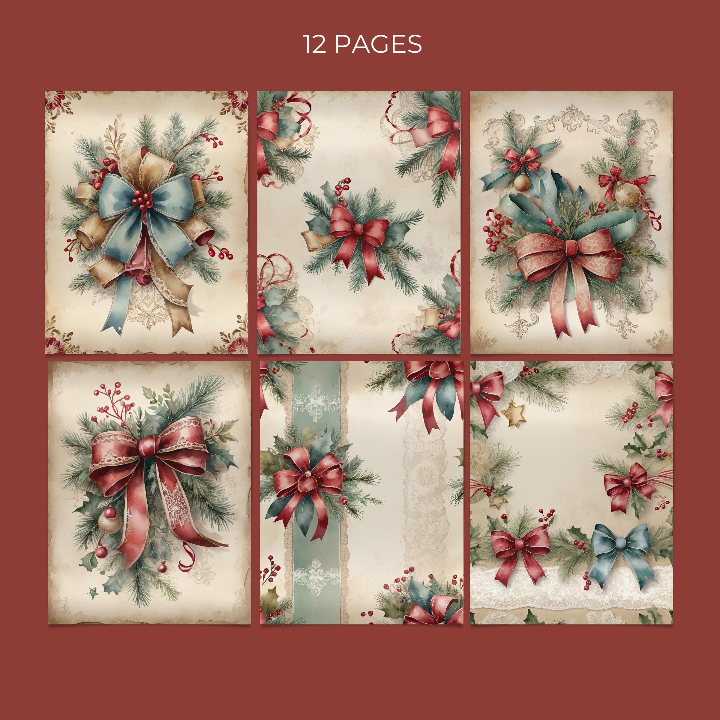 Grandmillenial Digital Paper Set, Shabby Chic Backgrounds, Junk Journal ...