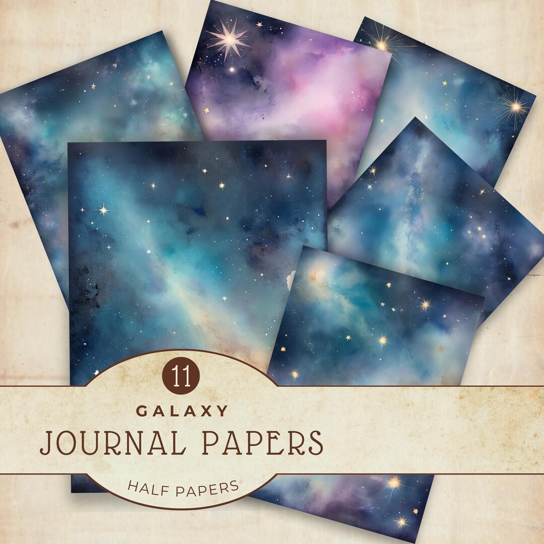 Galaxy Digital Paper Download, Space Background PNG, Art Junk Journal ...