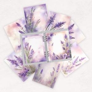 Dreamy Lavender Digital Scrapbook Papers, Aurora Opal Printable Paper ...