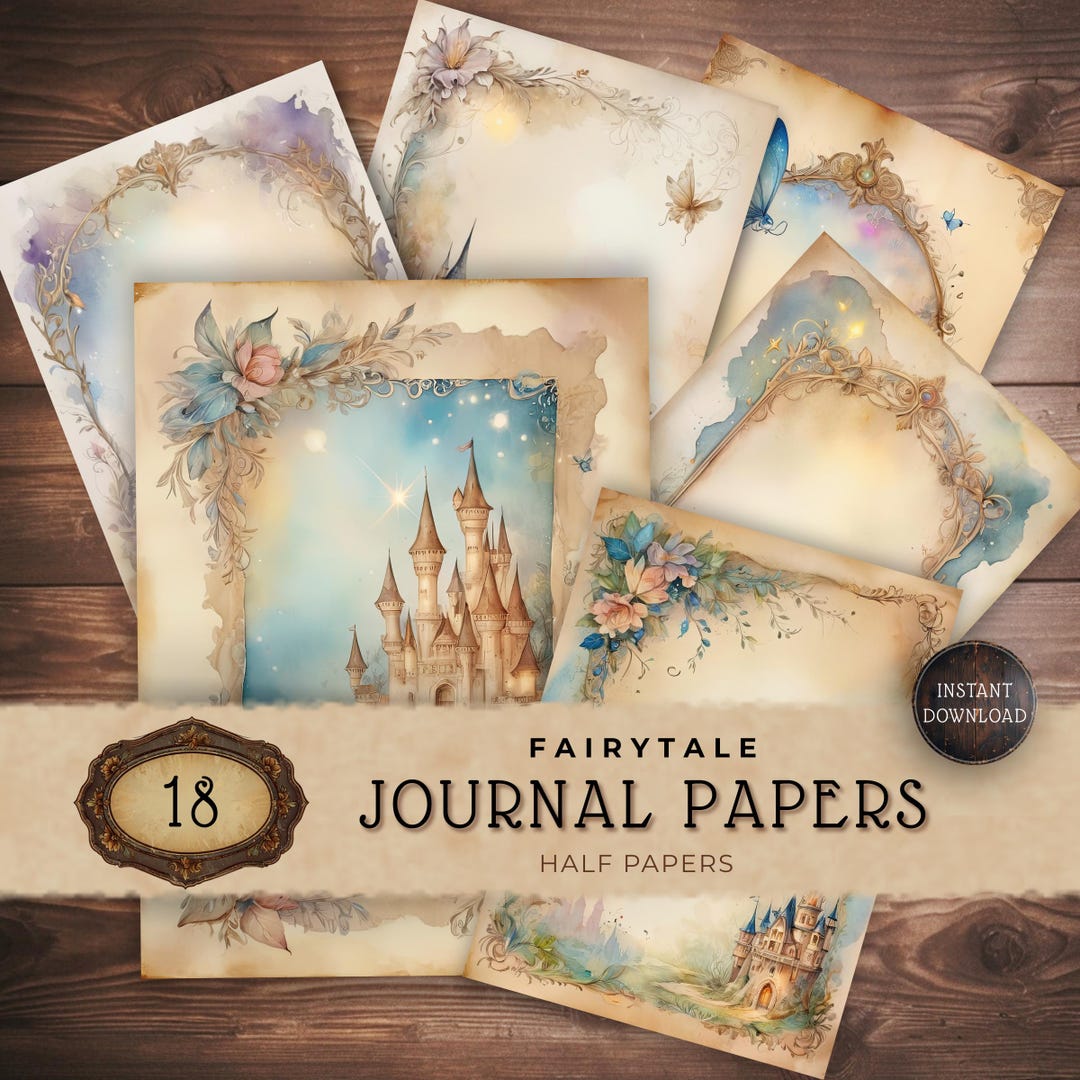 Fantasy Castle Digital Background, Enchanted Forest Decorative Pages ...