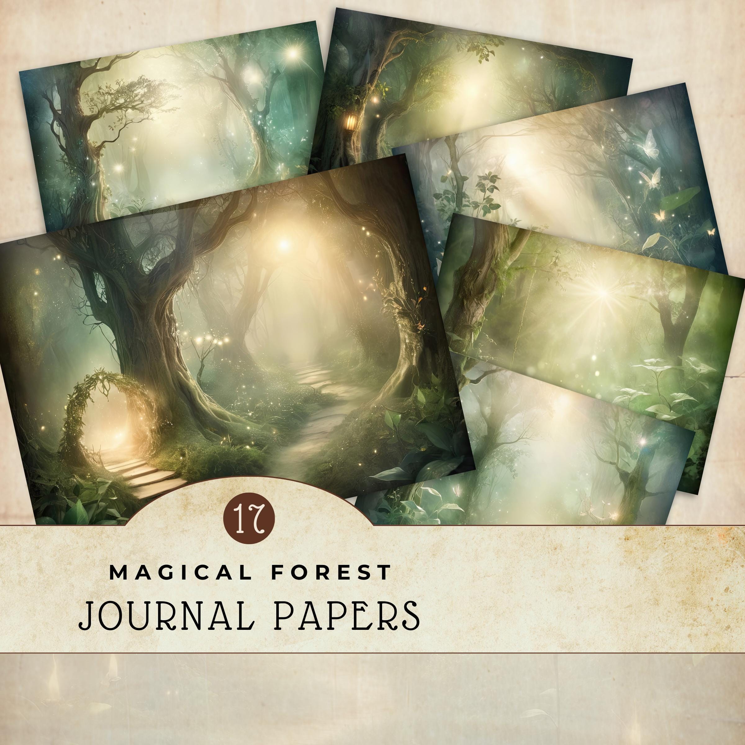 Enchanted Forest Junk Journal Papers, Mystical Forest Digital Paper ...