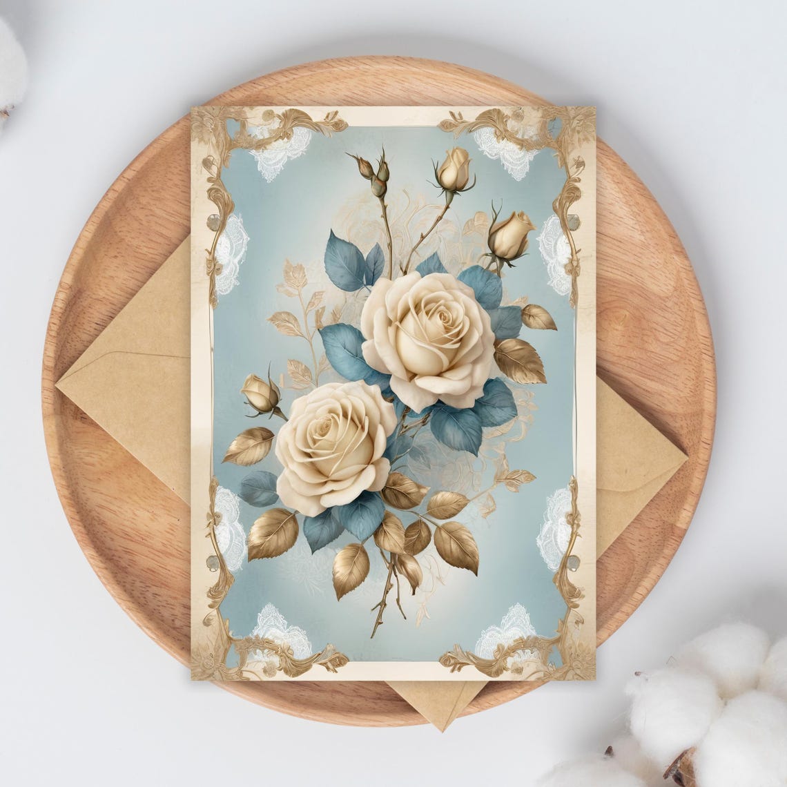 Blue Shabby Chic Digital Papers Set, Instant Download, Printable ...