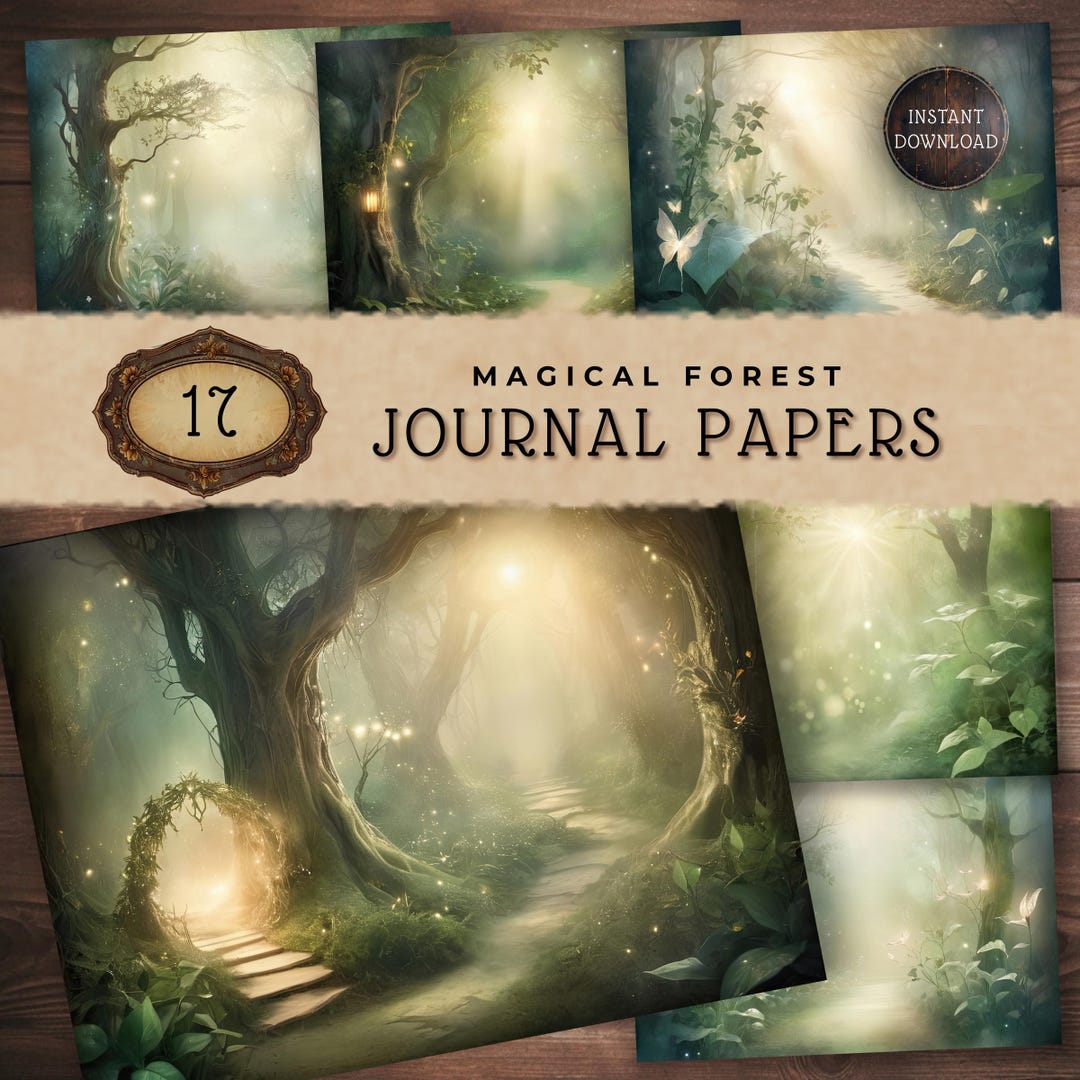 Enchanted Forest Digital Paper: Fairy Tale Scrapbook Pages (PDF ...