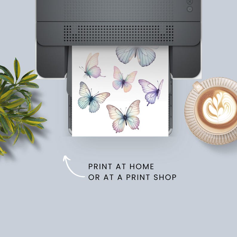 Pastel Butterfly Fussy Cuts, Vintage Watercolor Printable Ephemera for ...