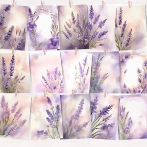 Dreamy Lavender Digital Scrapbook Papers, Aurora Opal Printable Paper ...