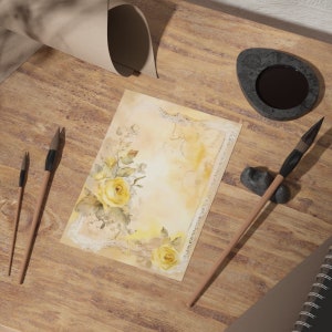 Yellow Shabby Chic Printable Junk Journal Elements, Digital Download ...