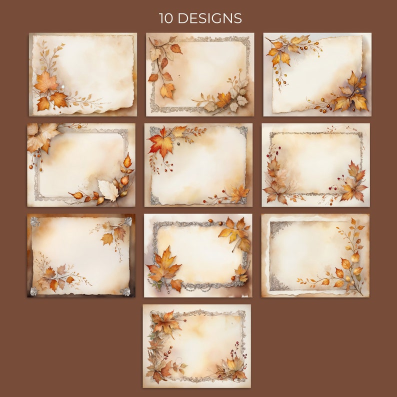 Autumn Junk Journal Pages Set, Printable Papers Pack, Fall Backgrounds ...