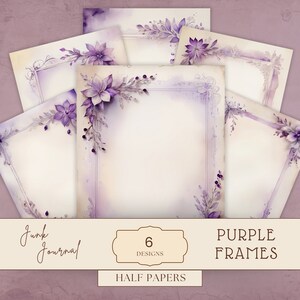 Purple Digital Background Paper Pack, Junk Journal Ephemera, Printable ...