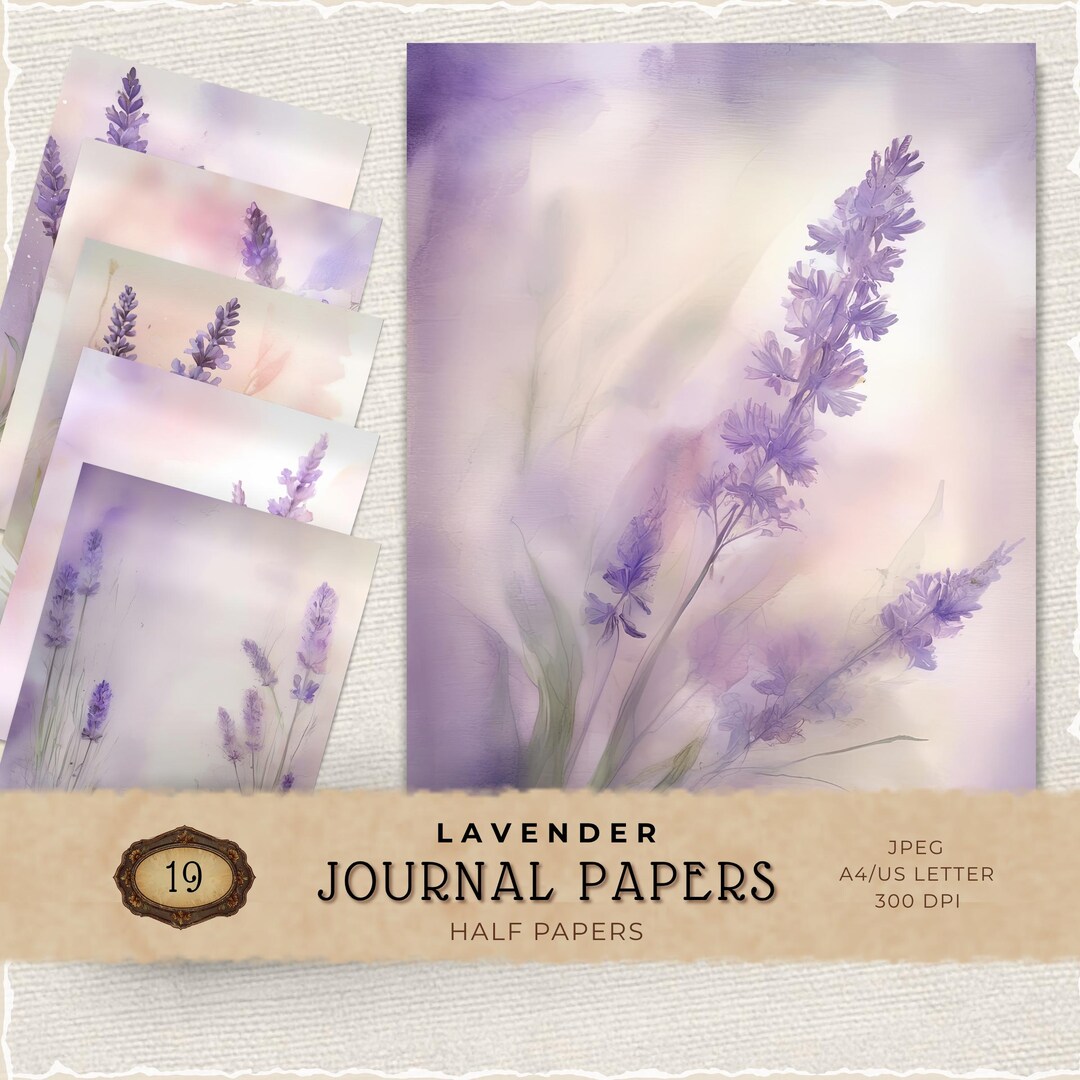 Dreamy Lavender Digital Scrapbook Papers, Aurora Opal Printable Paper ...