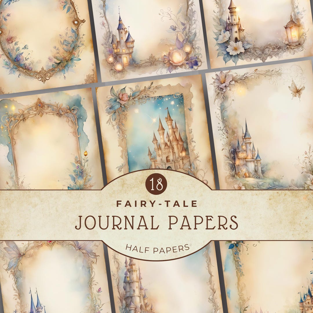 Fantasy Castle Digital Background, Enchanted Forest Decorative Pages ...