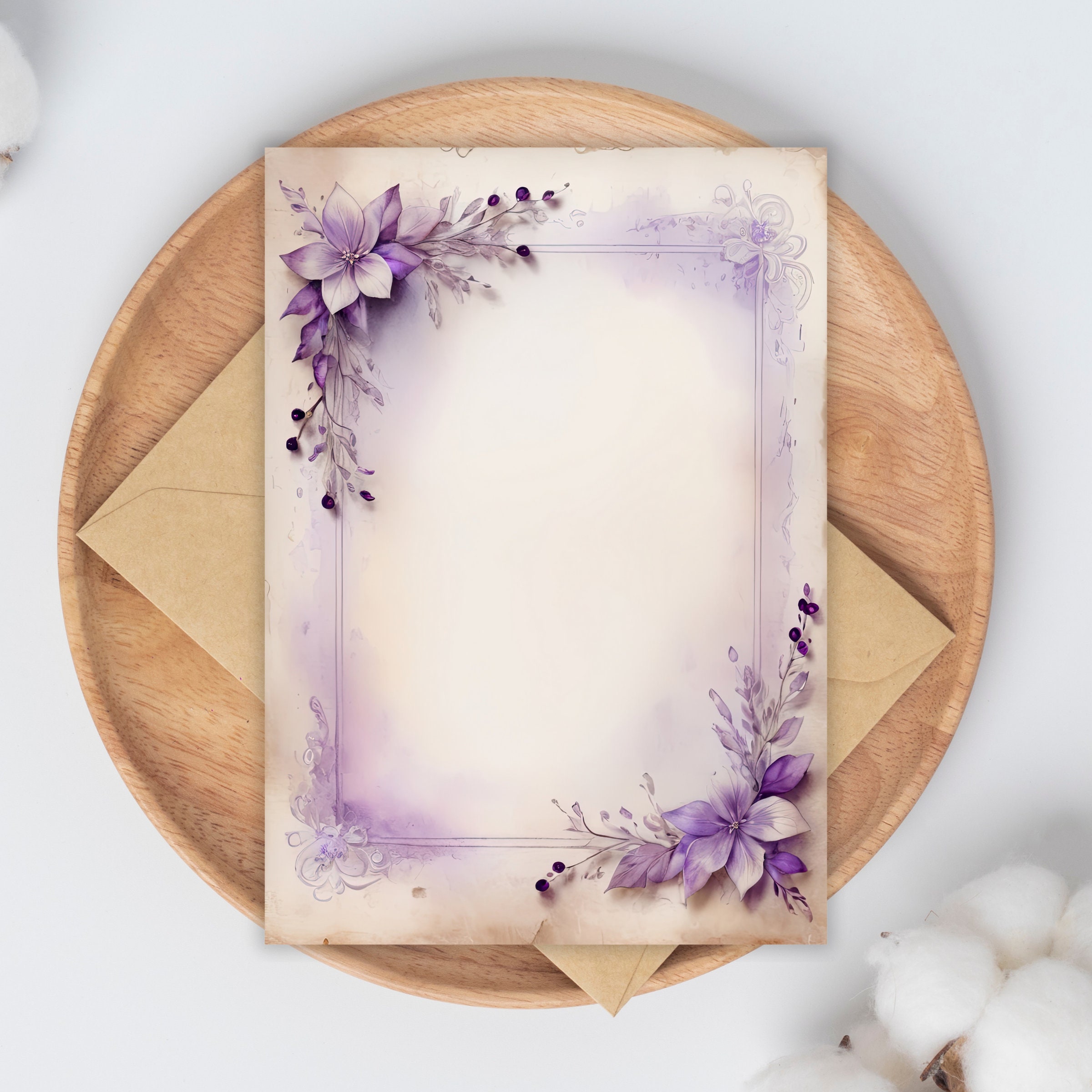 Purple Digital Background Paper Pack, Junk Journal Ephemera, Printable ...