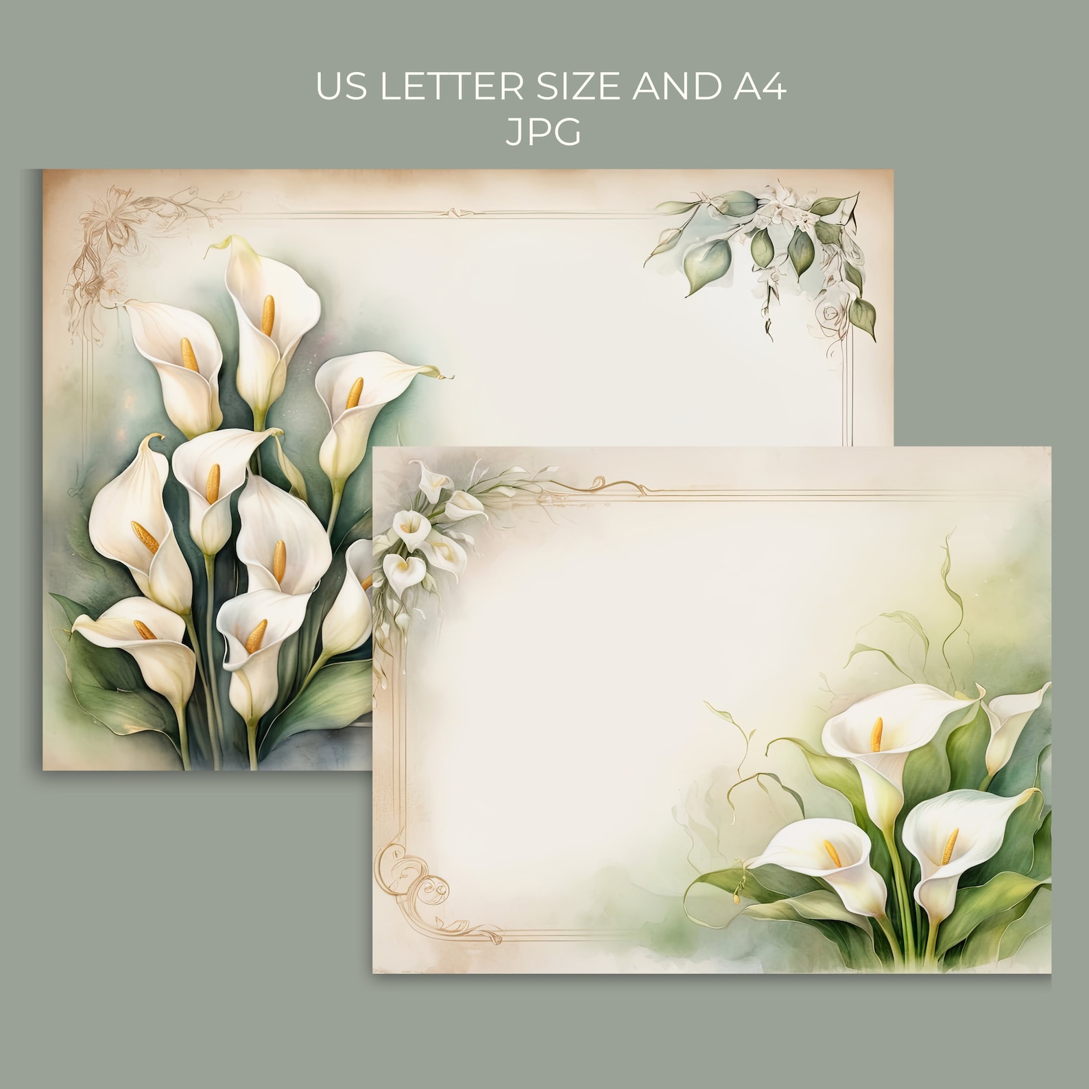 Calla Lily Flower Junk Journal Papers Set, Floral Digital Papers ...