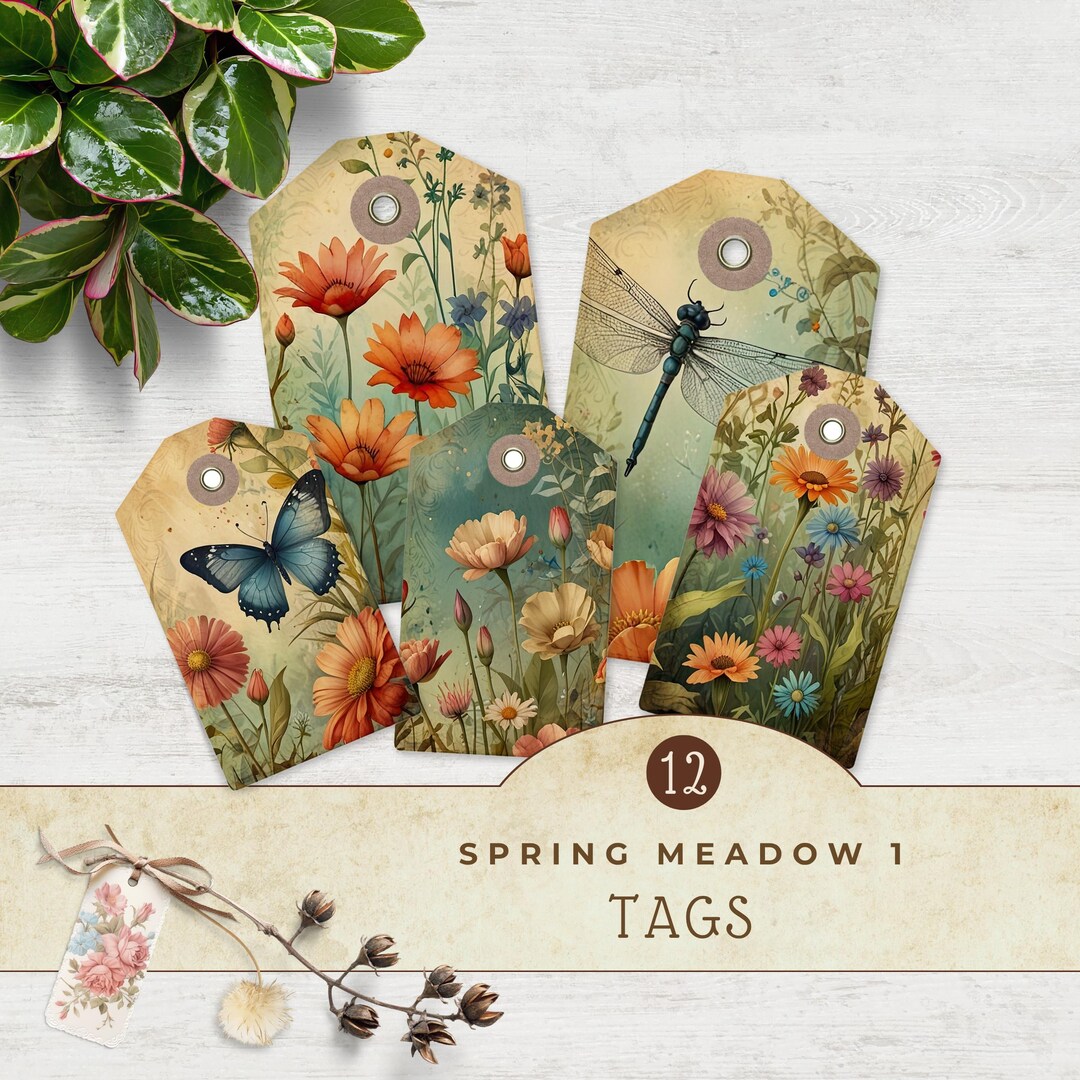 Printable Tags for Junk Journals, Ephemera for Scrapbooking, Moody ...
