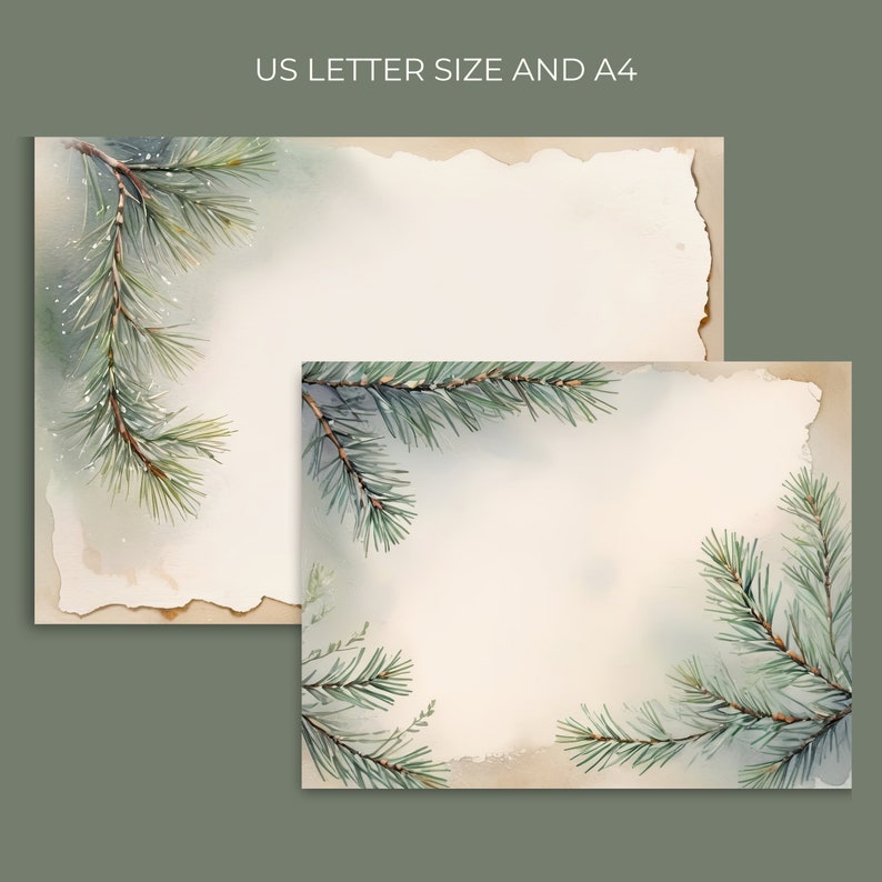 Pine Twigs Digital Papers for Scrapbooking, Junk Journaling, and Card ...