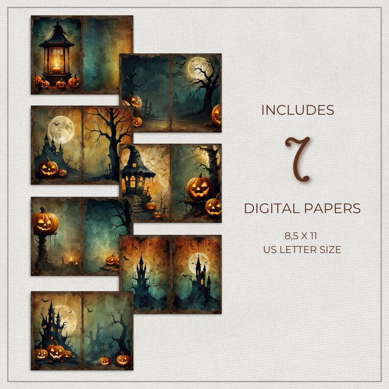 Moody Halloween Junk Journal Page, Spooky Season Paper Crafting ...