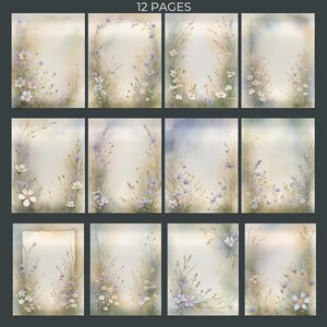Nature Junk Journal Printable Paper Pack, Botanical Stationery Set ...