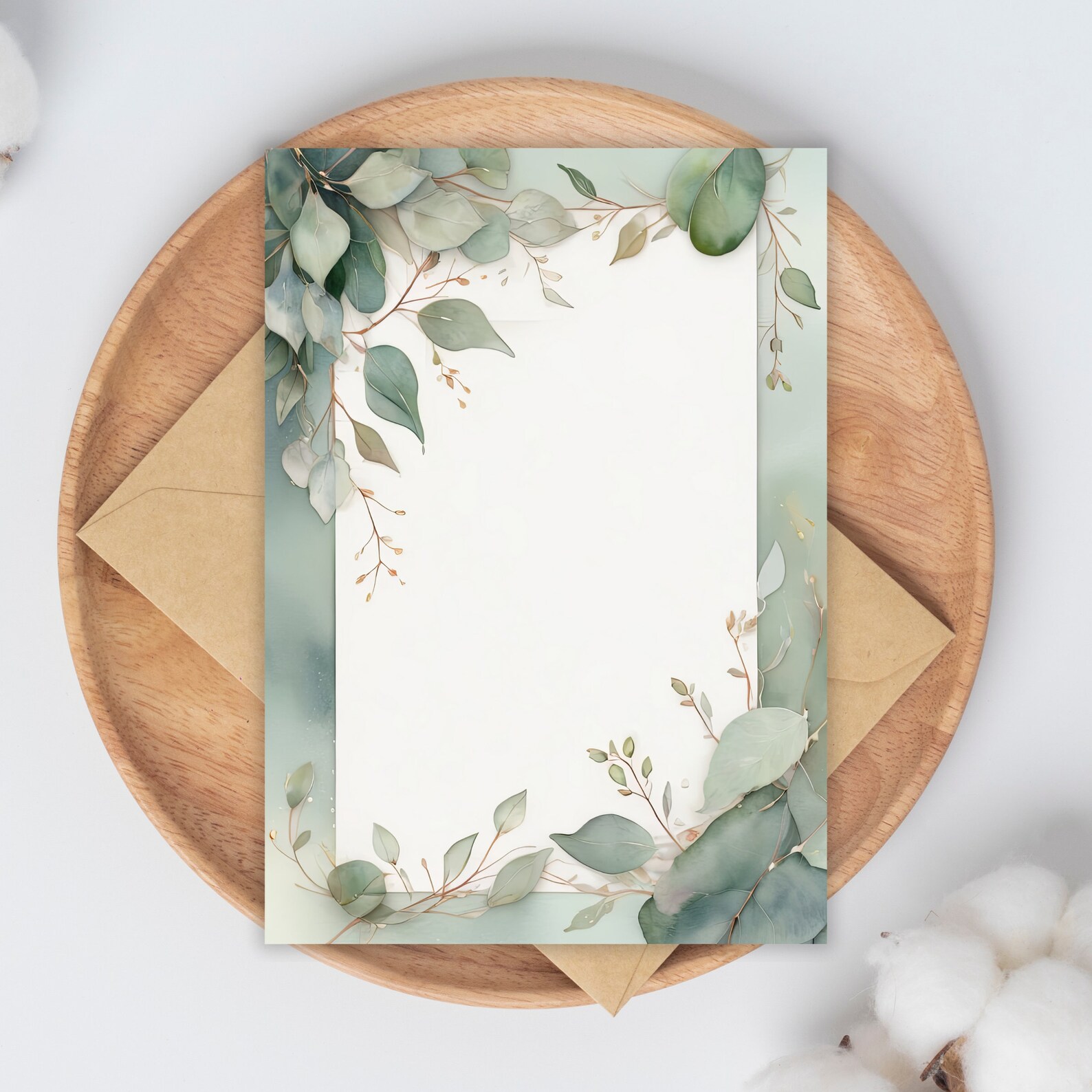 Eucalyptus Digital Paper Pack, Instant Download, Watercolor Botanical ...