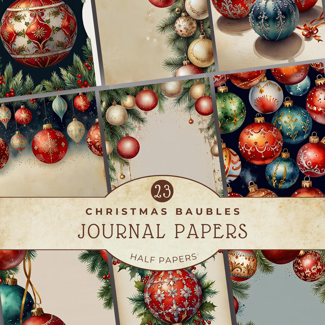 Printable Christmas Paper Set, Digital Download, Holiday Backgrounds ...