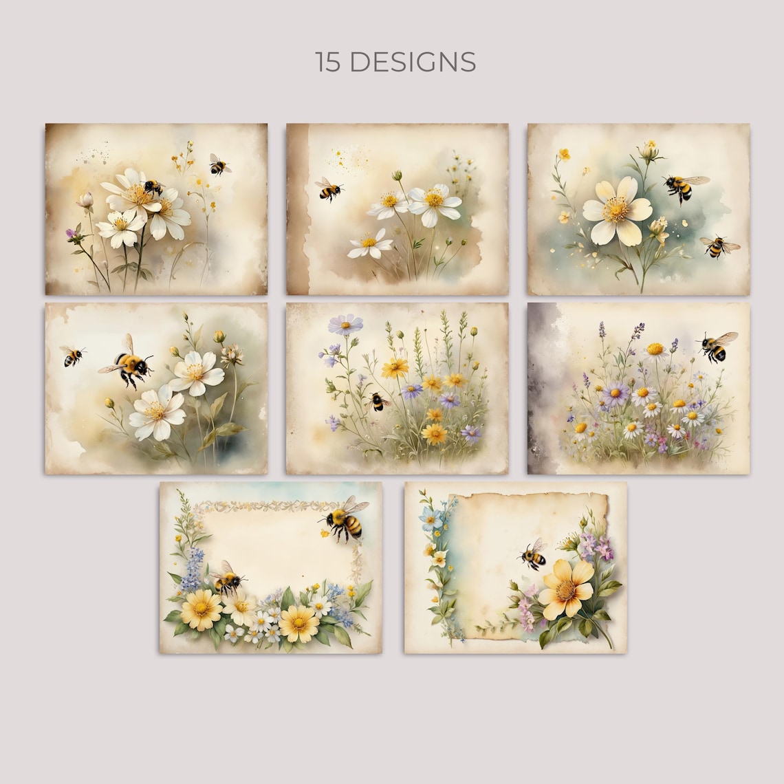 Bumblebee Papers, Digital Download, Scrapbook Essentials, Printable ...