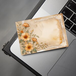 Amber Shabby Chic Digital Papers, Floral Junk Journal Pages, Instant ...