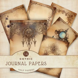 Gothic Vintage Scrapbook Paper Pack, Junk Journal Supplies, Printable ...