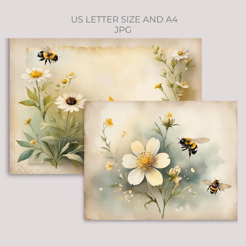 Bumblebee Papers, Digital Download, Scrapbook Essentials, Printable ...