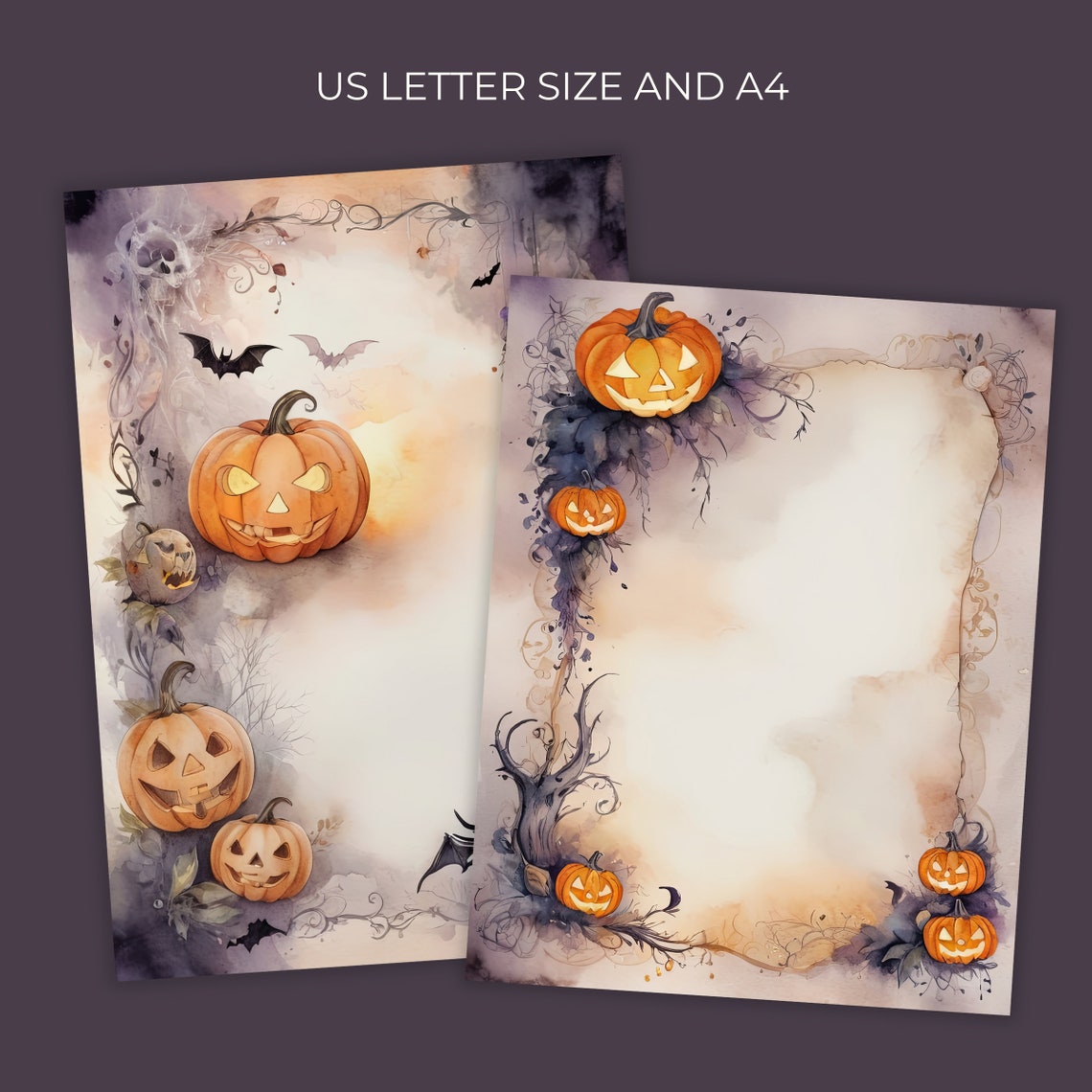 Halloween Digital Papers Set, Spooky Backgrounds, Pumpkin Decorative ...