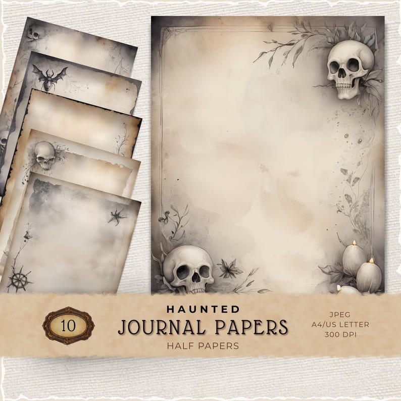 Spooky Halloween Digital Papers Set, Black White Designs, Scrapbooking ...