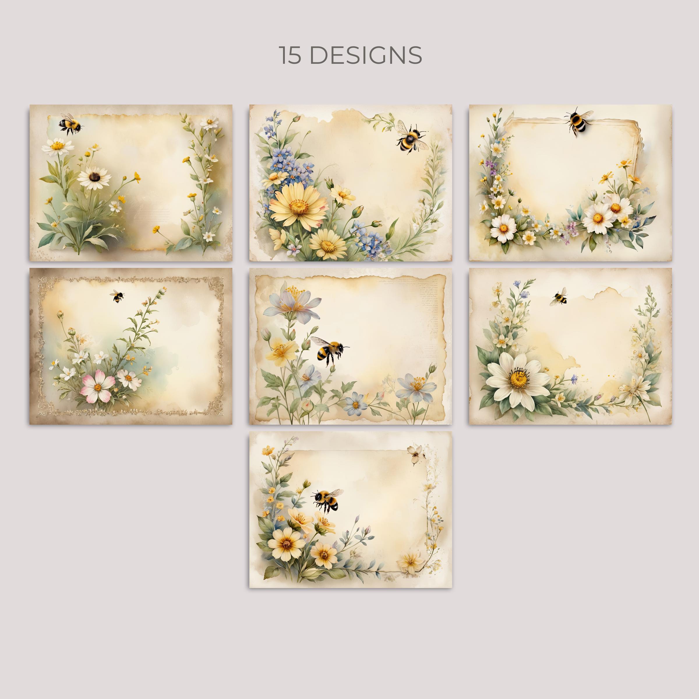 Bumblebee Papers, Digital Download, Scrapbook Essentials, Printable ...