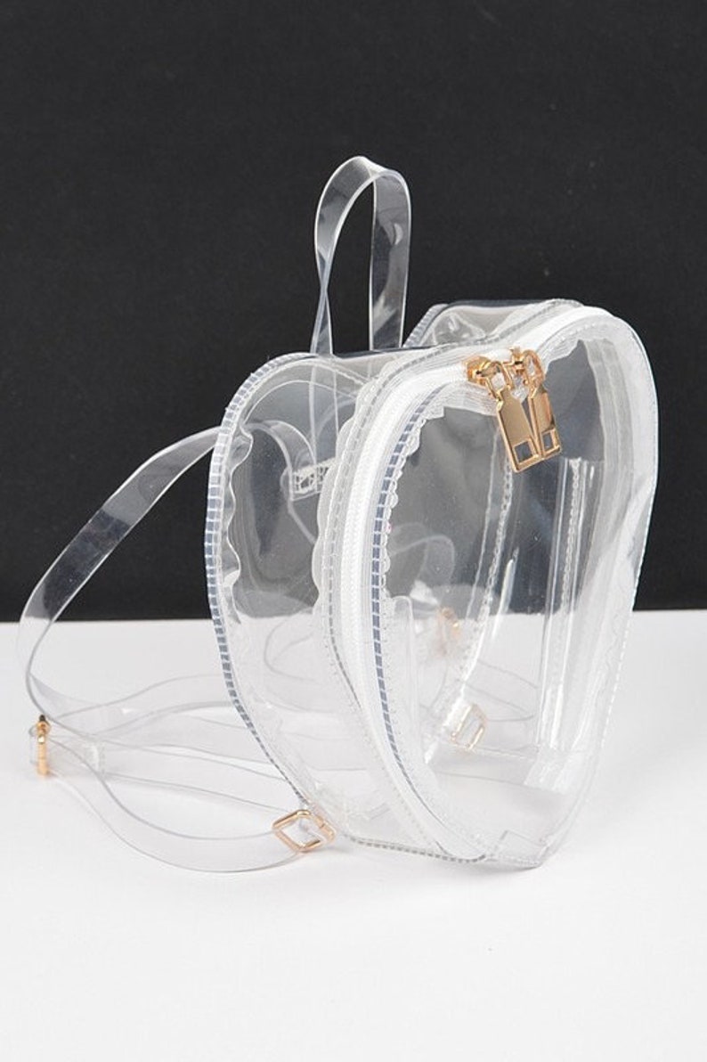 Heart Shape Clear Backpack - Etsy