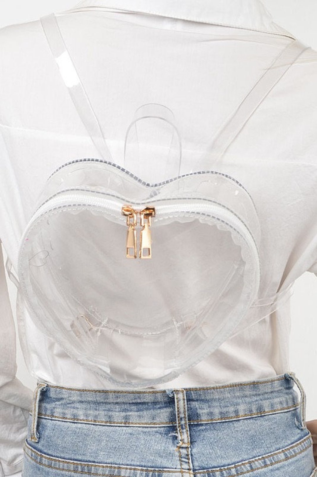 Heart Shape Clear Backpack - Etsy