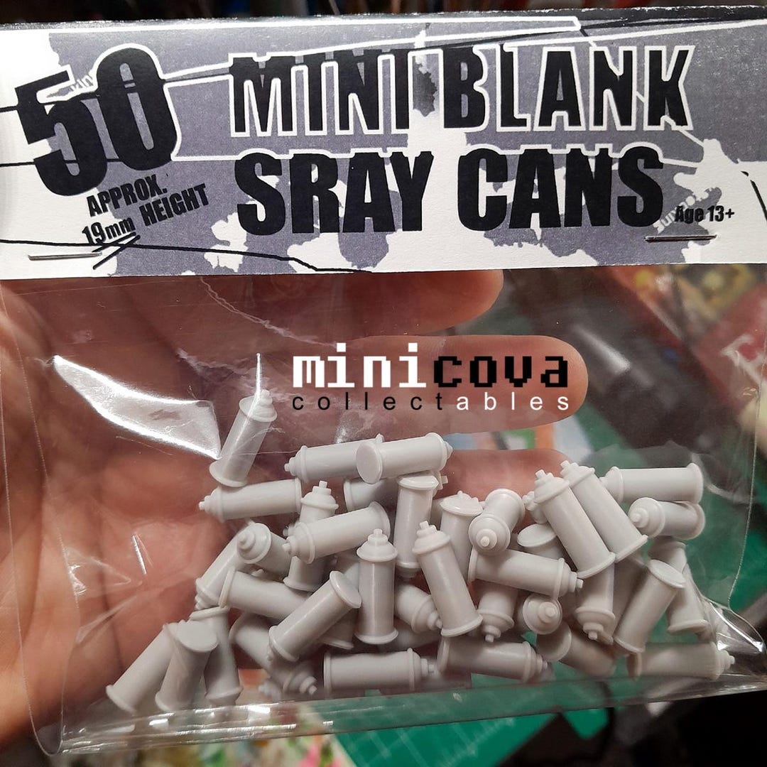 1 Pack - 50 Blank Mini Spray Paint Cans - Diorama - Props - Read ...