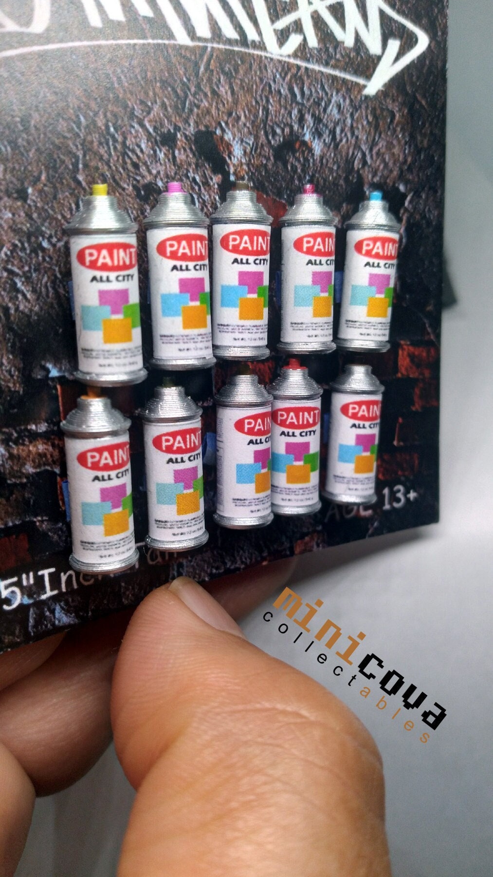 1 Pack - 10 Miniature Spray Cans Aerosol - Props - Diorama - Figurine ...