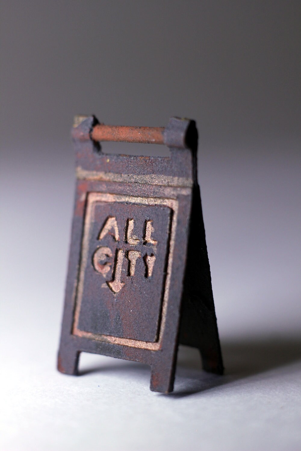 Warning Graffiti Floor Sign - Miniature Diorama Prop - Read Description ...