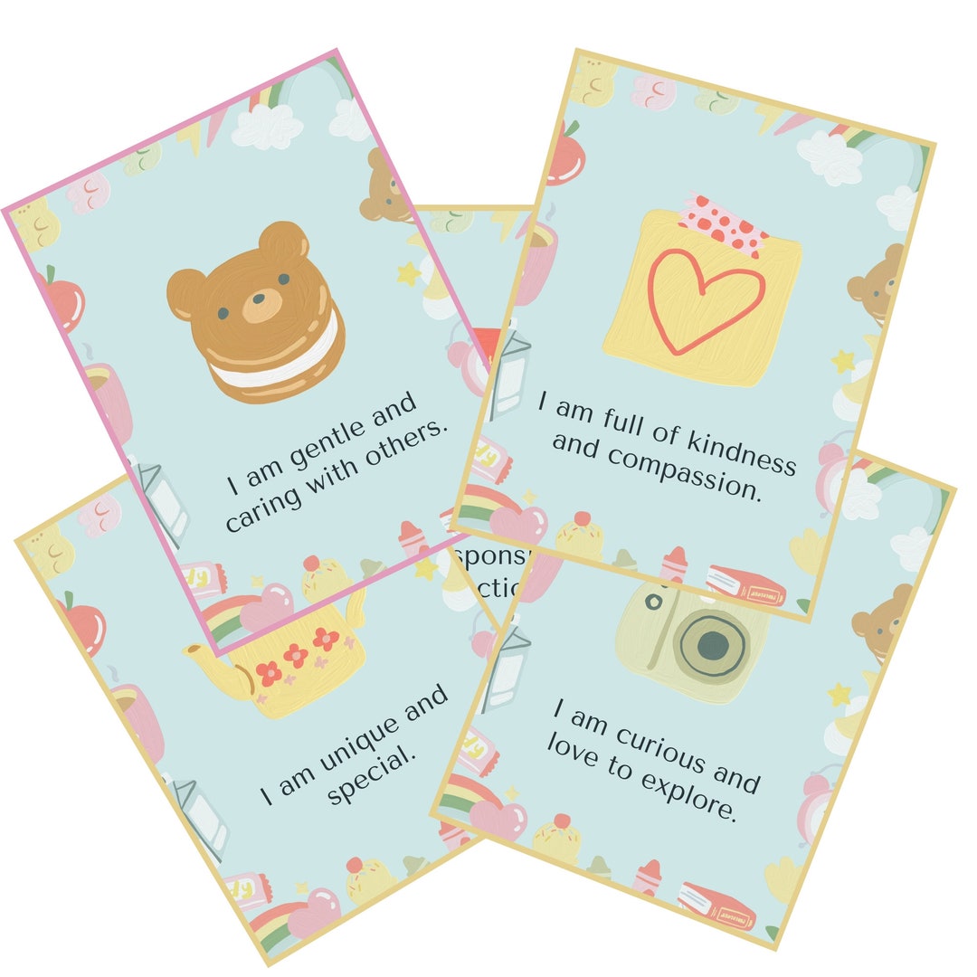 Positive Affirmation Cards for Kids With ADHD Anxiety, Set of 40 Daily ...