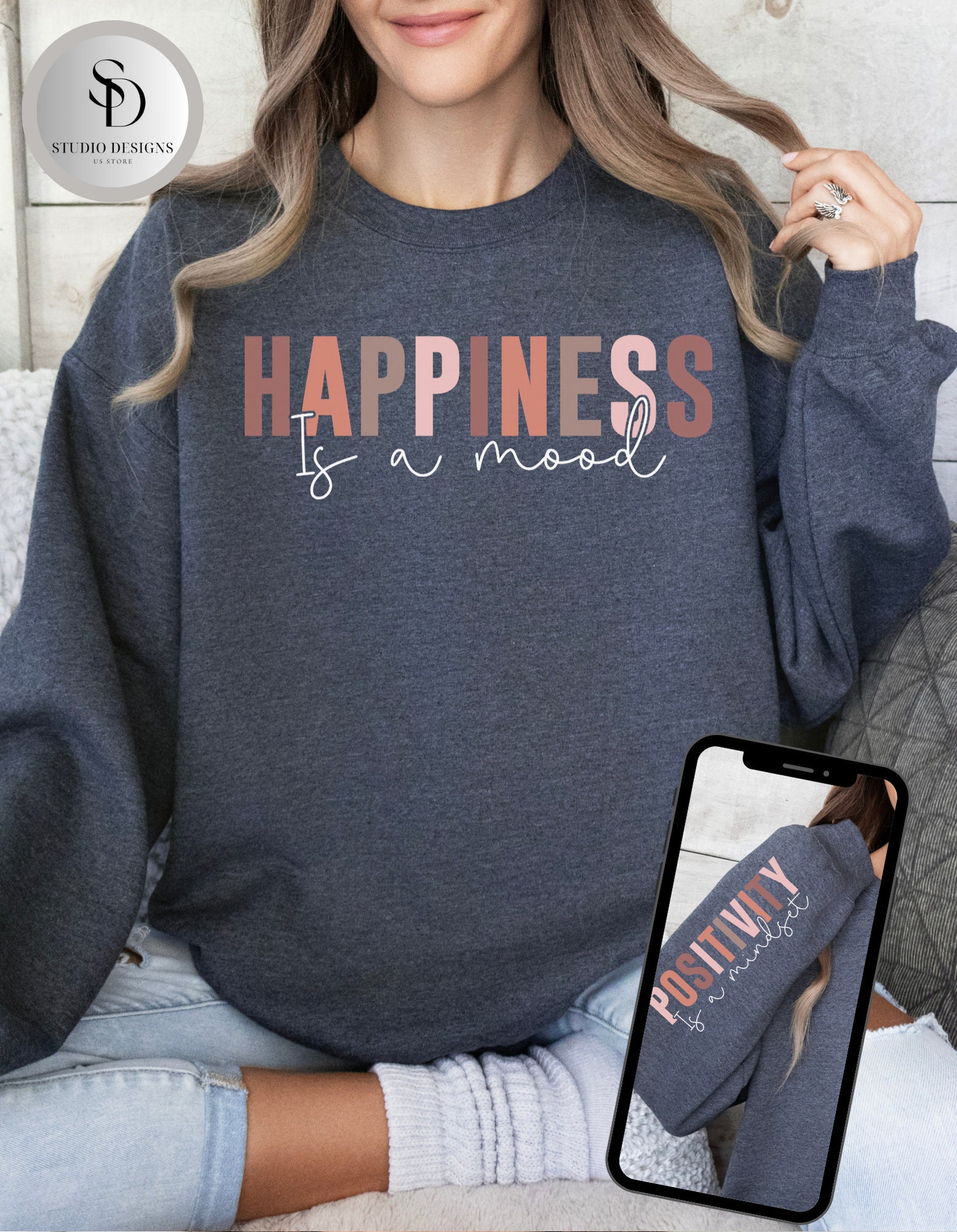 Positive Style, Positive Vibe, Mindful Sweatshirt, Mood Positivity ...