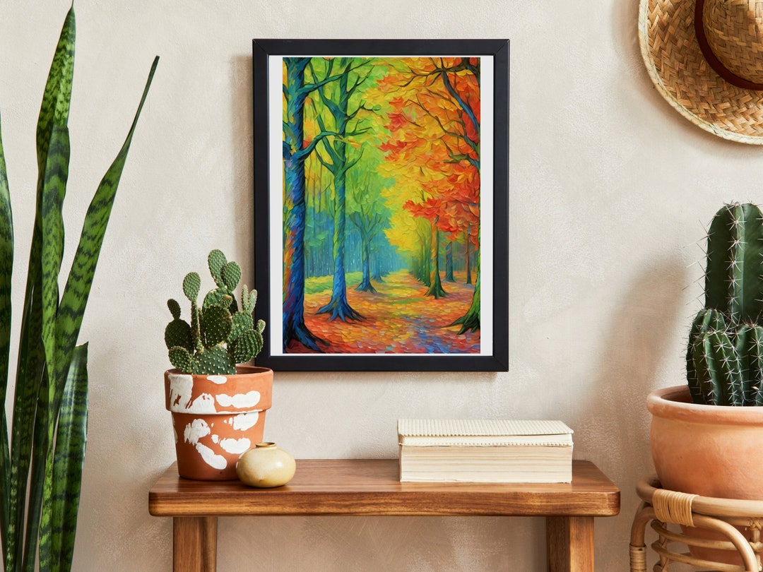 Vincent Van Gogh Poster, Rainbow Maple Forest, Van Gogh Paintings ...