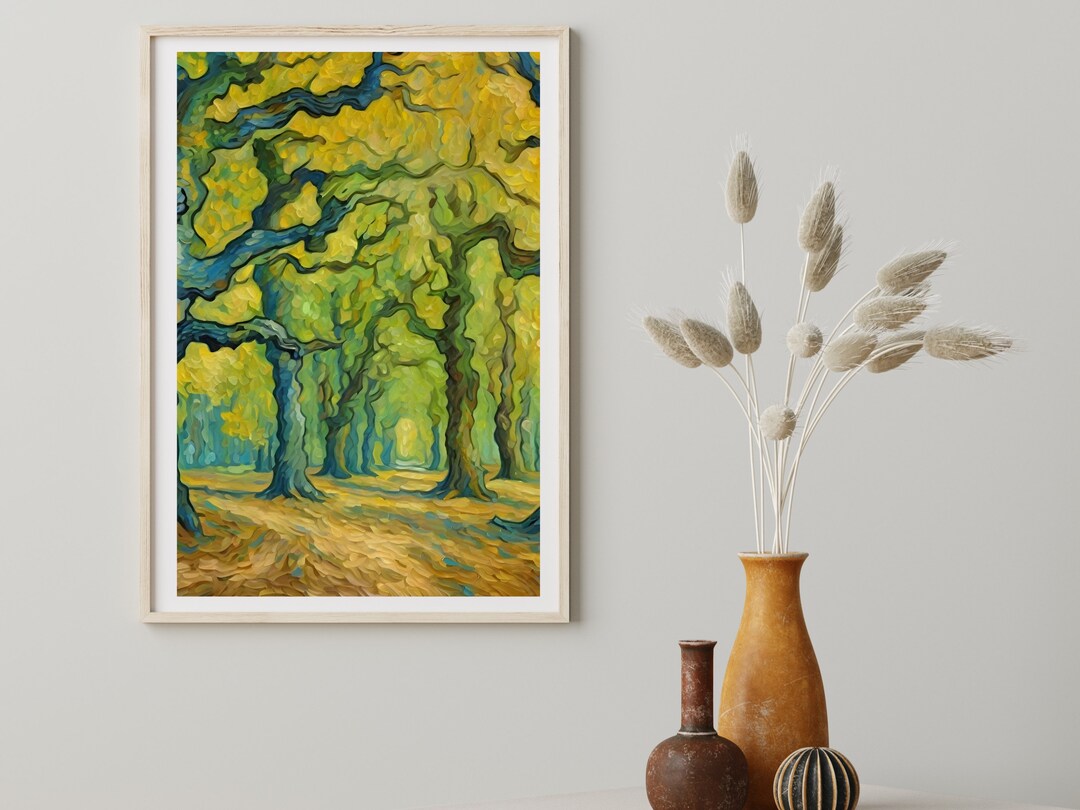 Vincent Van Gogh Poster, Yellow Maple Forest, Van Gogh Paintings ...