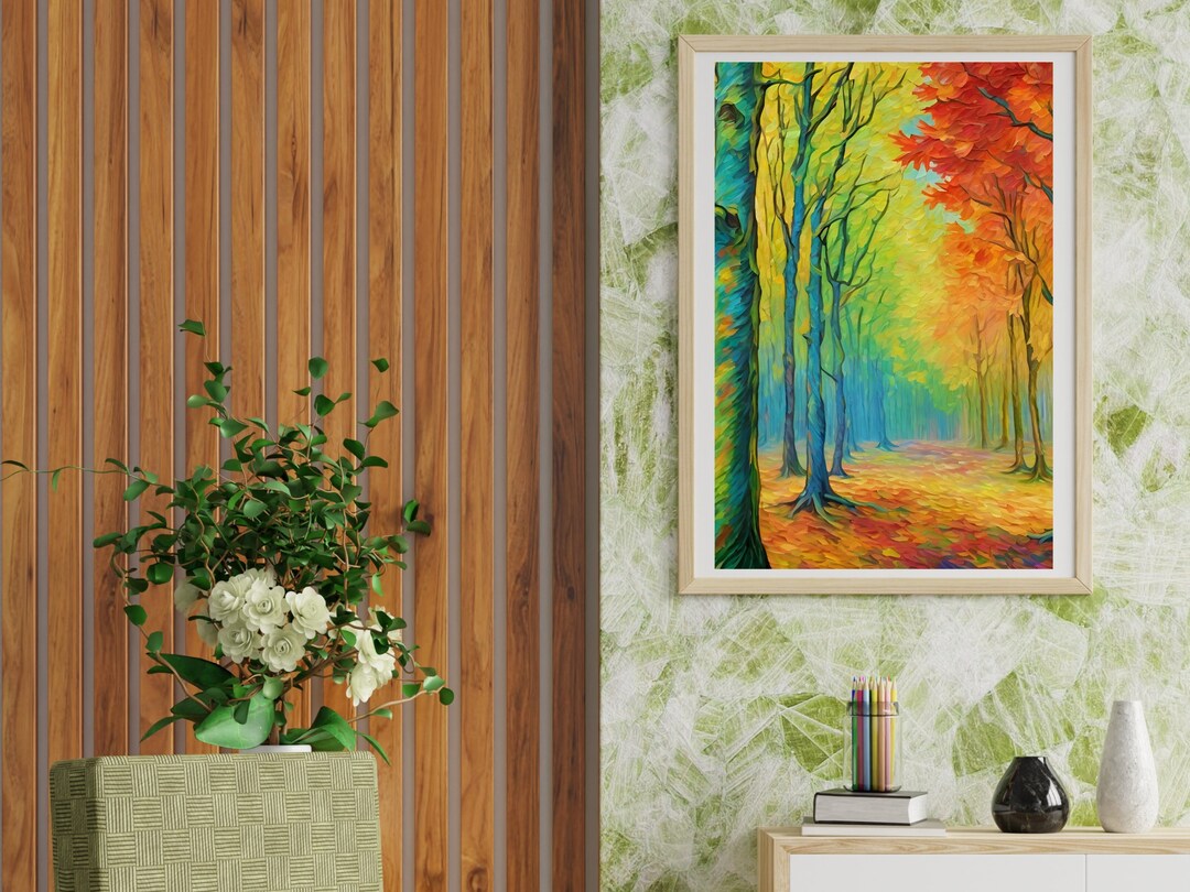 Vincent Van Gogh Poster, Rainbow Maple Forest, Van Gogh Paintings ...
