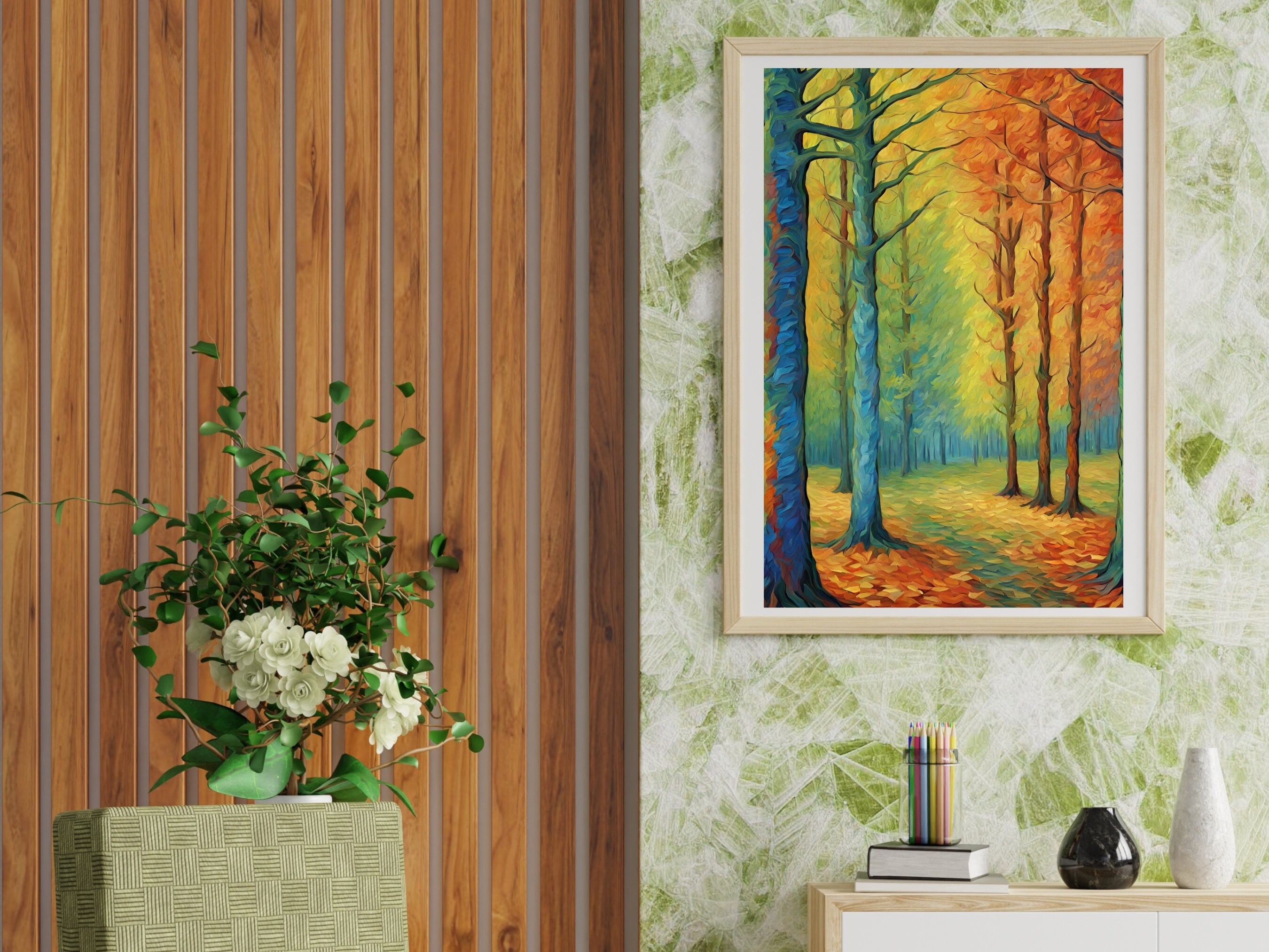 Vincent Van Gogh Poster, Rainbow Maple Forest, Van Gogh Paintings ...