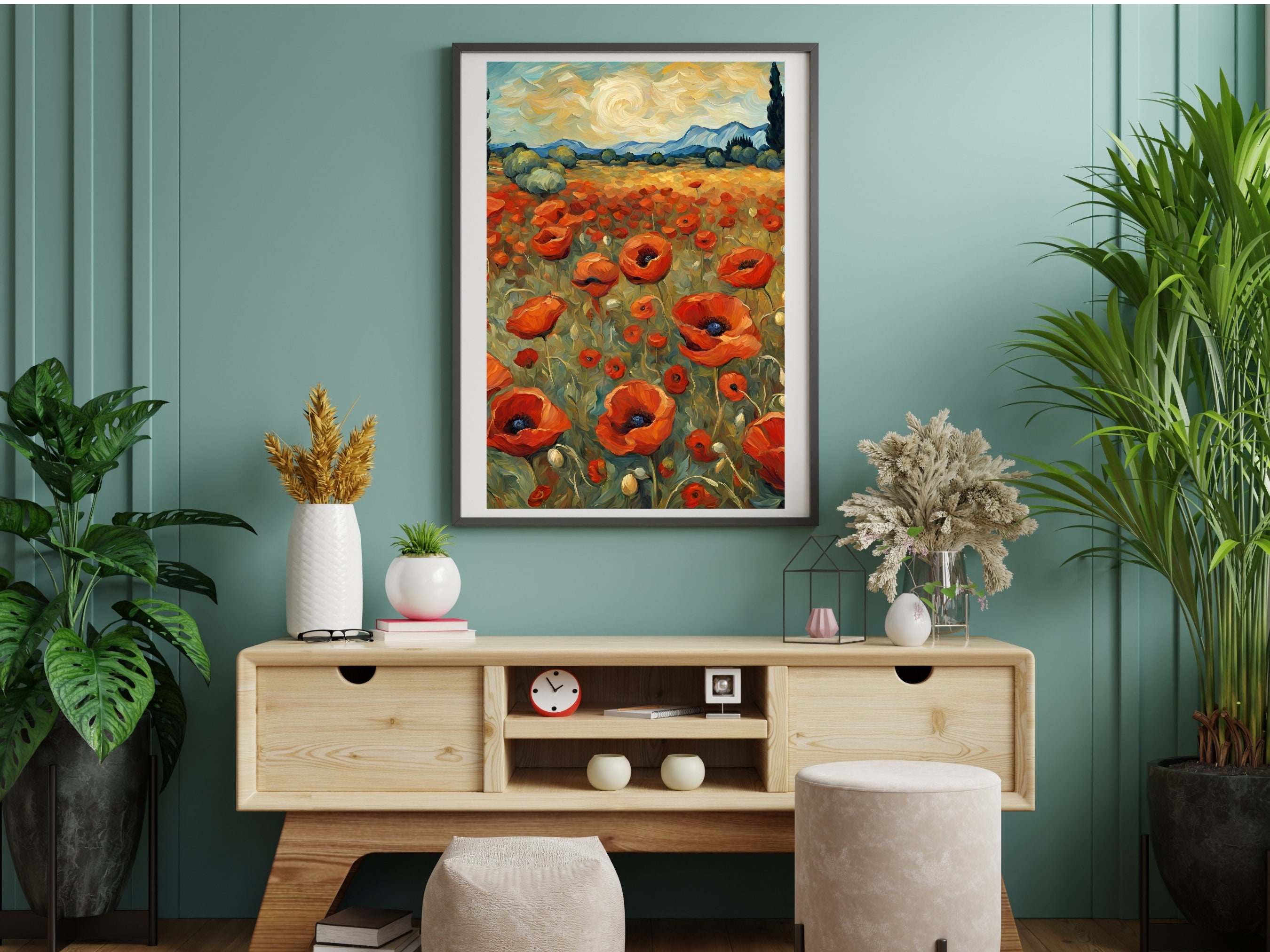 Vincent Van Gogh Poster, Poppy Flowers, Van Gogh Paintings, Digital ...