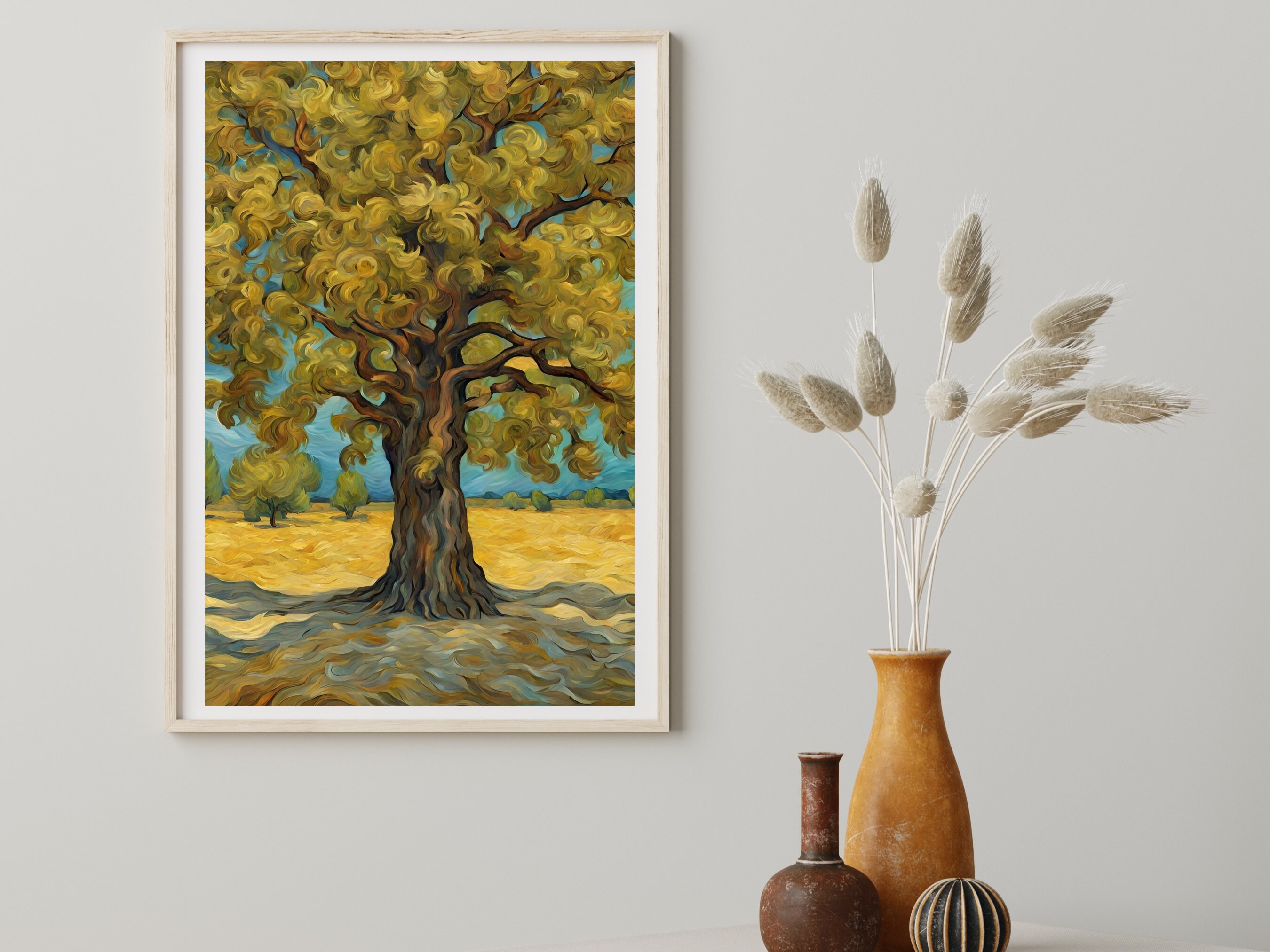 Vincent Van Gogh Poster, Oak Tree, Van Gogh Paintings, Digital Download ...
